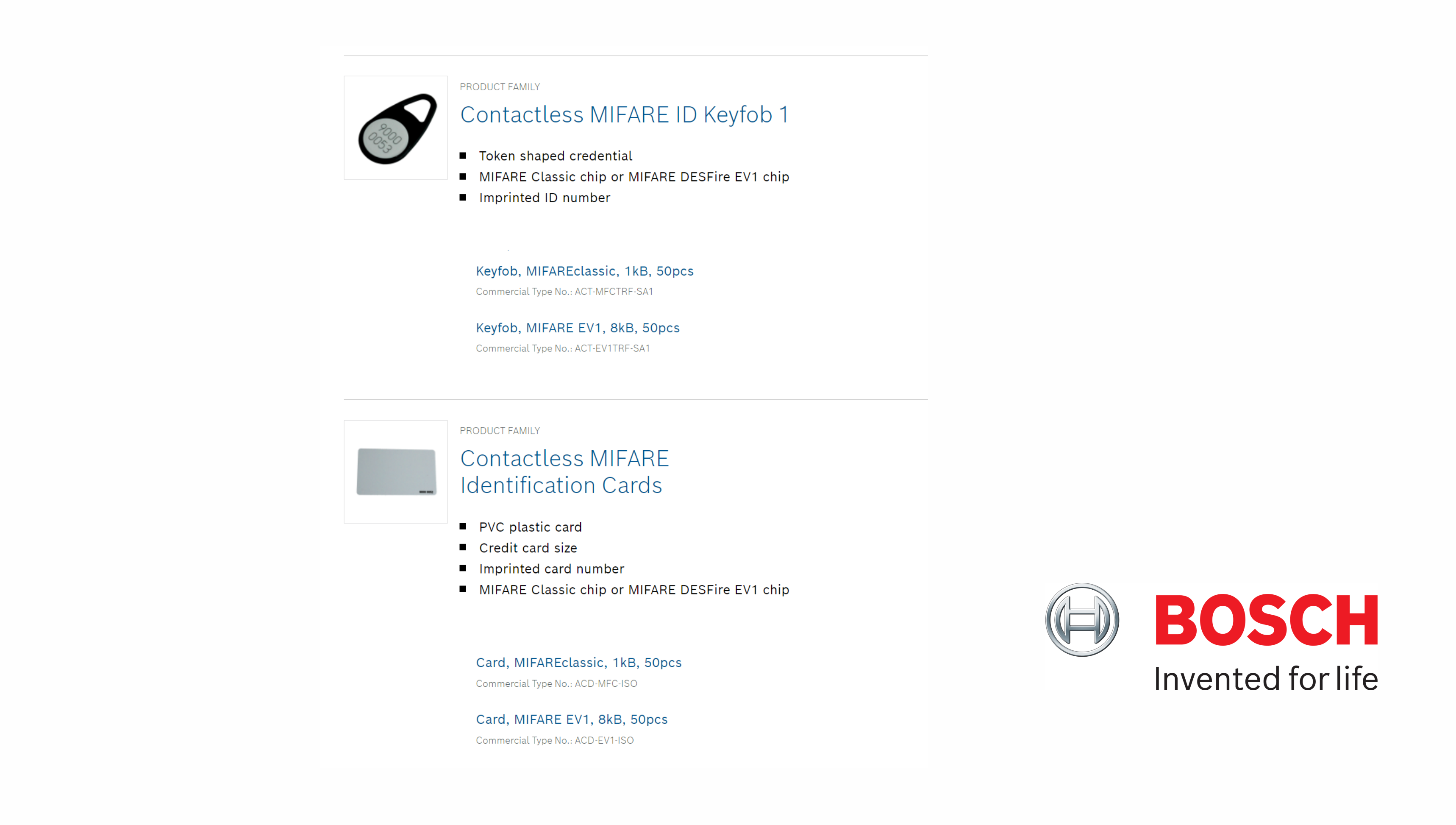 Bosch Access Management System (AMS) Reader & Credential Format Options - Wiegand and OSDP